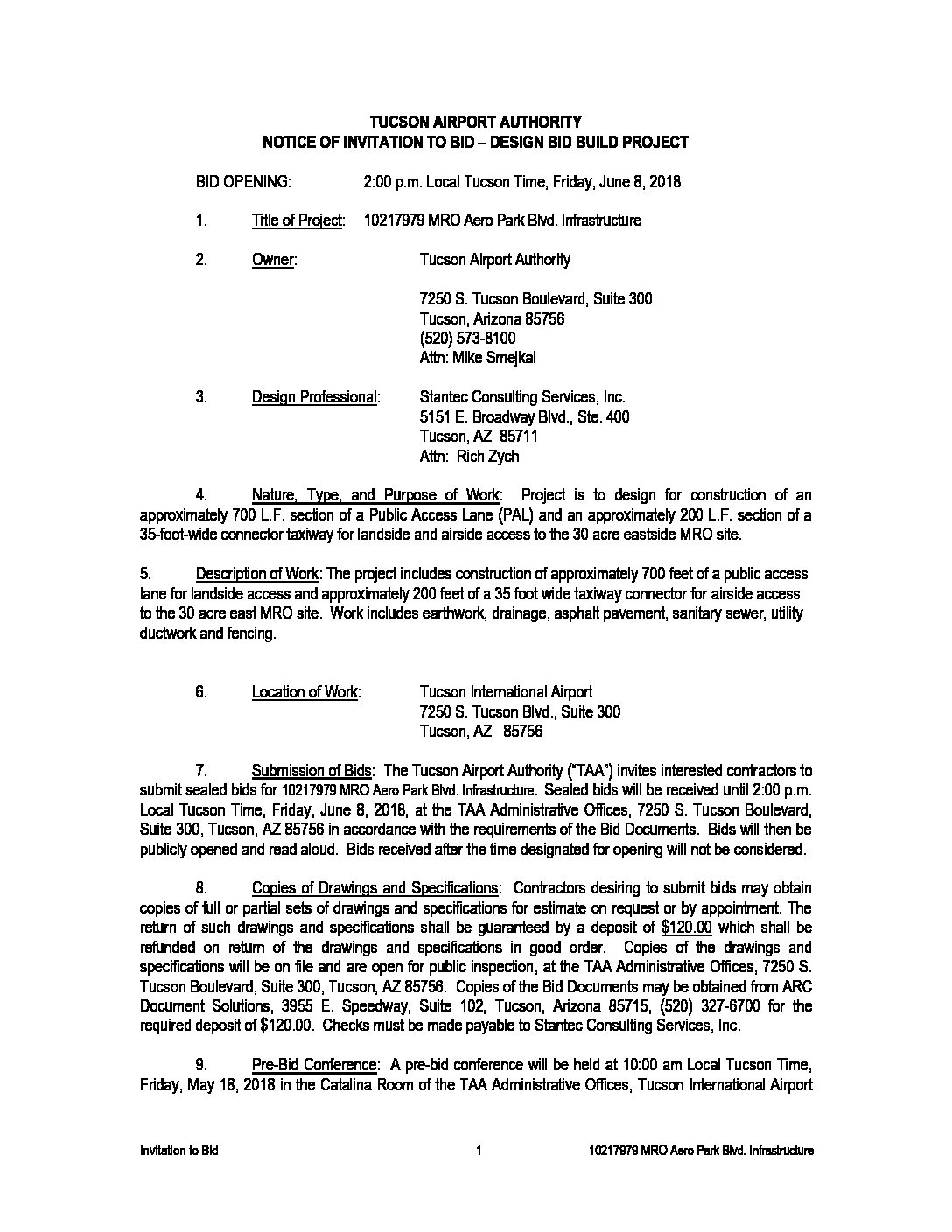 10217979 MRO Aero Park Infrastructure – Notice of Invitation to Bid ...