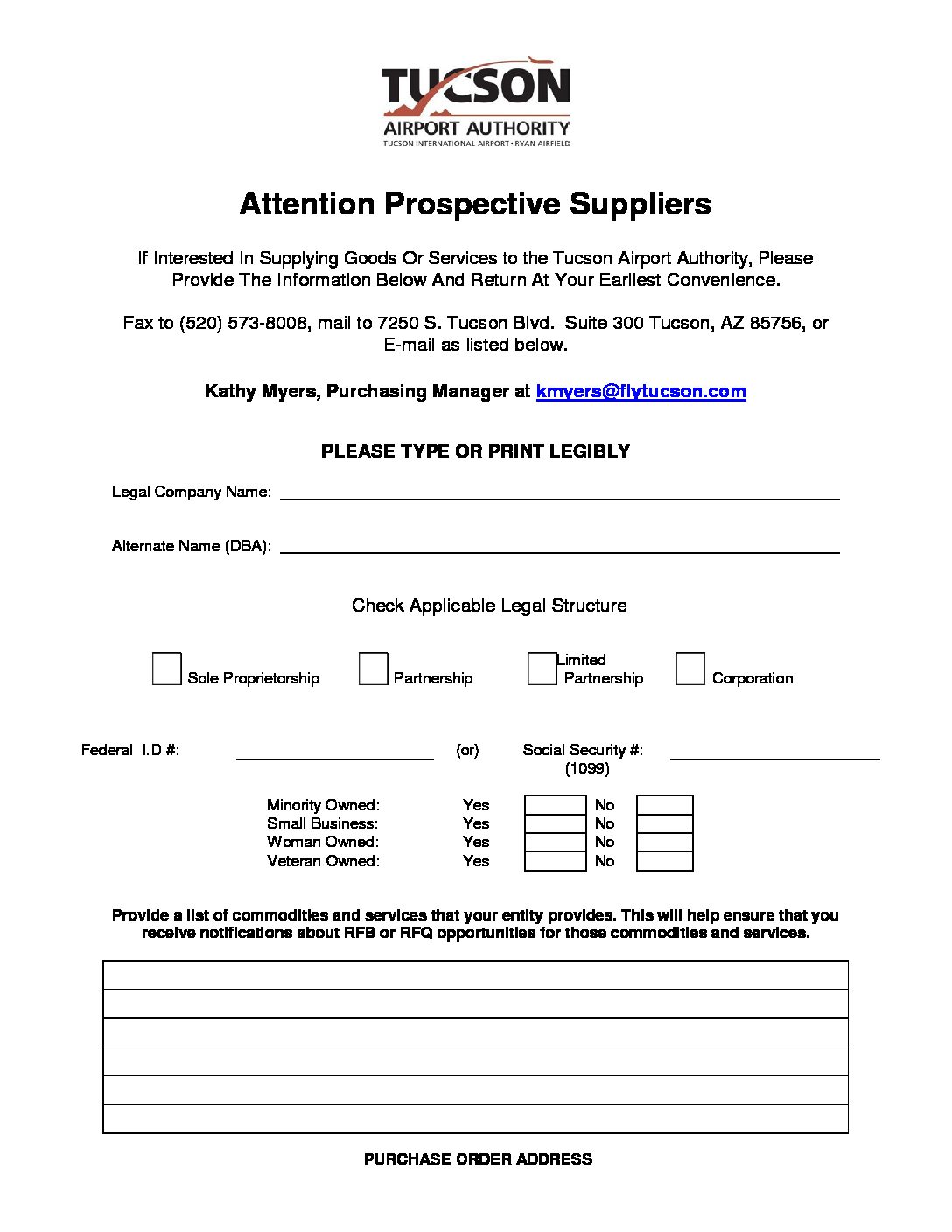 2016-TAA-Interest-List-Form / Fly Tucson