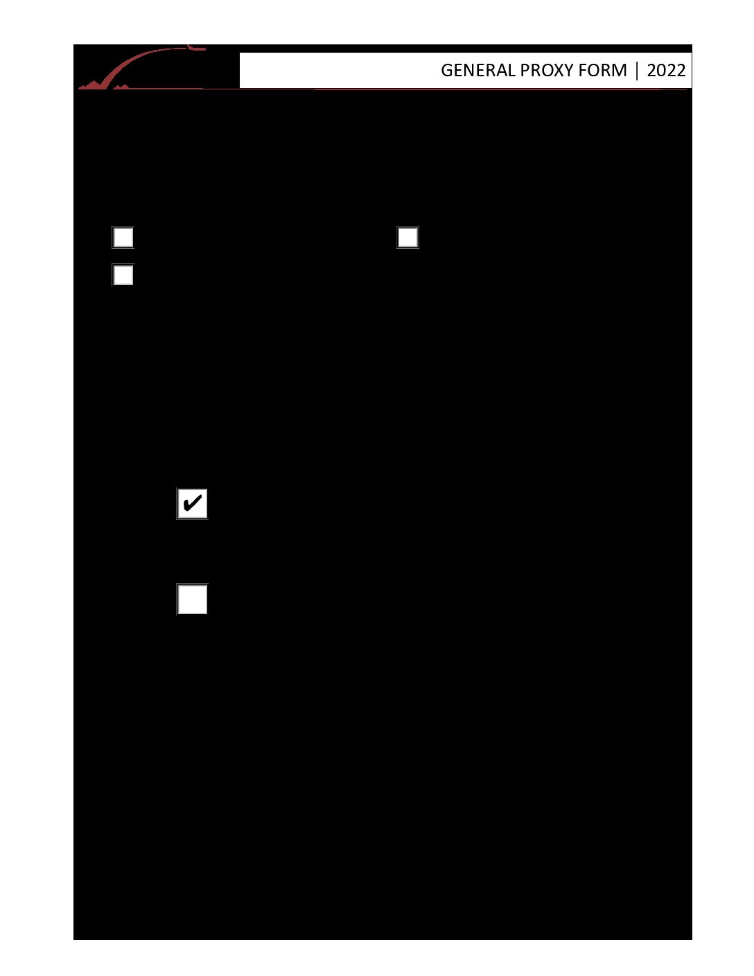 2022 General Proxy Form [FINAL] / Fly Tucson