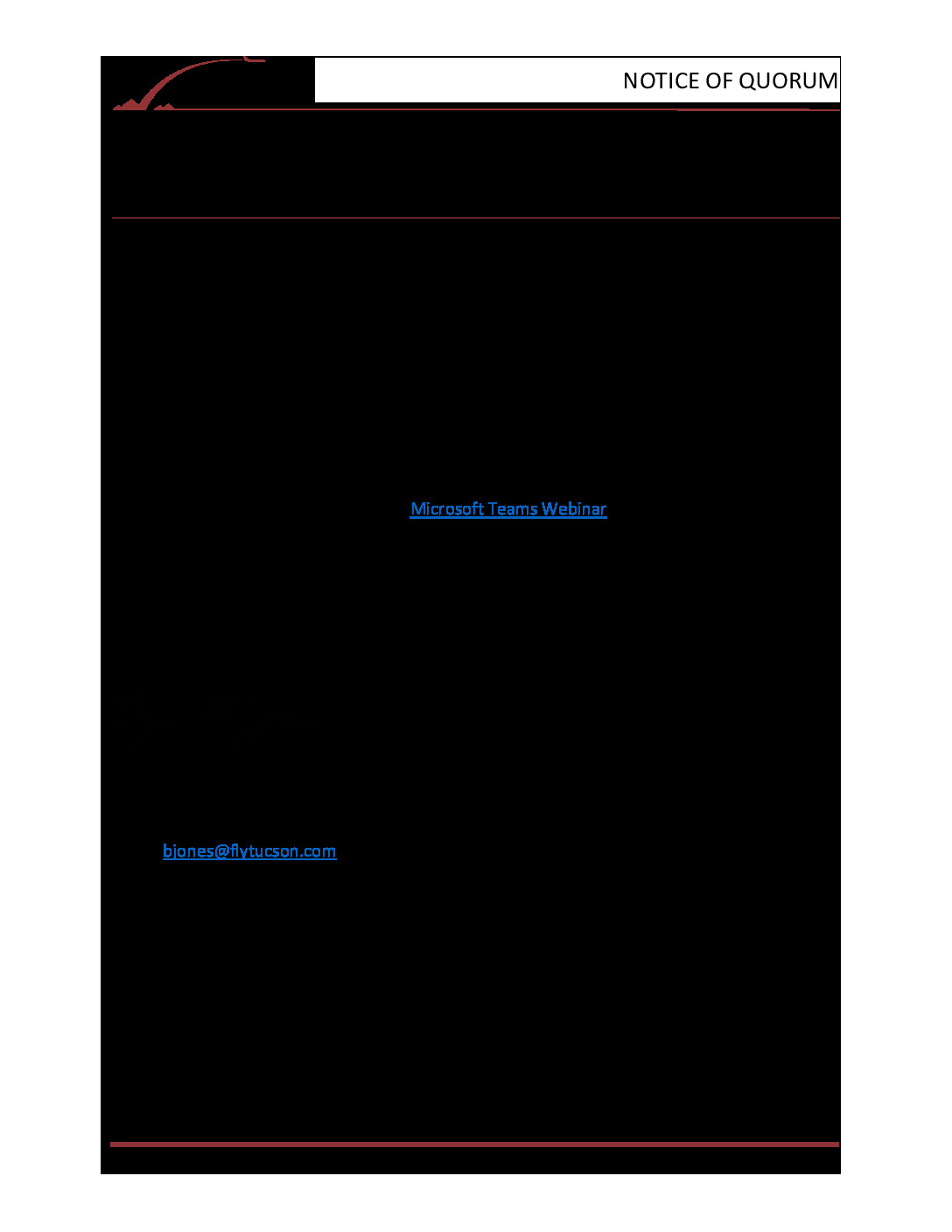 20230822_Quorum_Notice / Fly Tucson