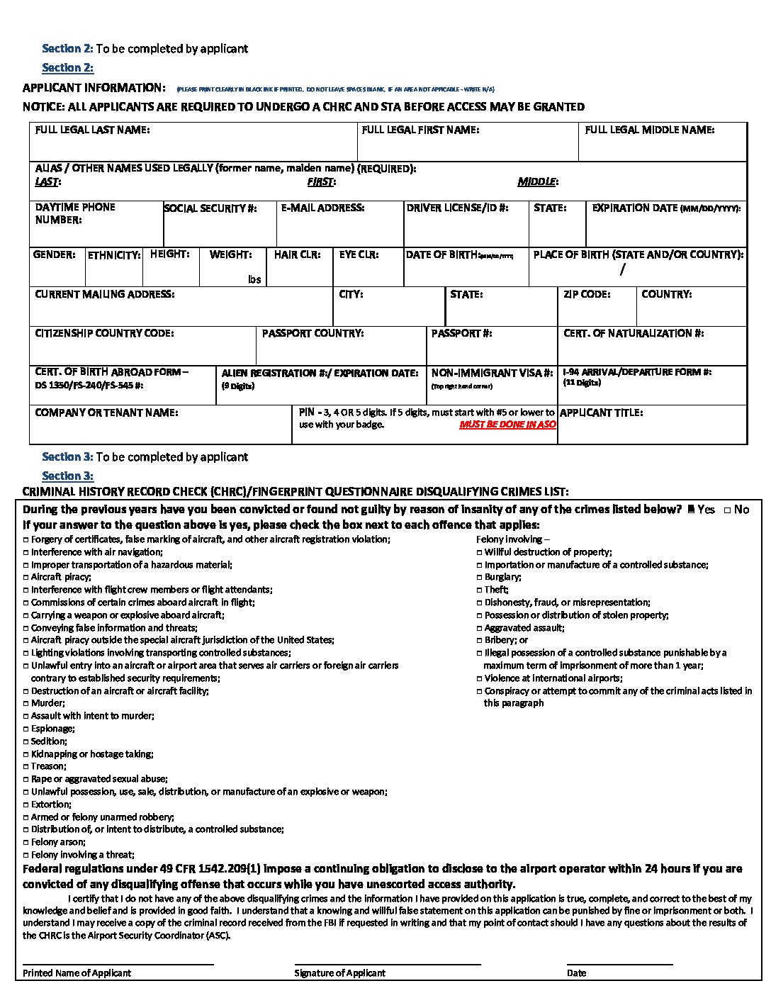 ASO Badge Application / Fly Tucson