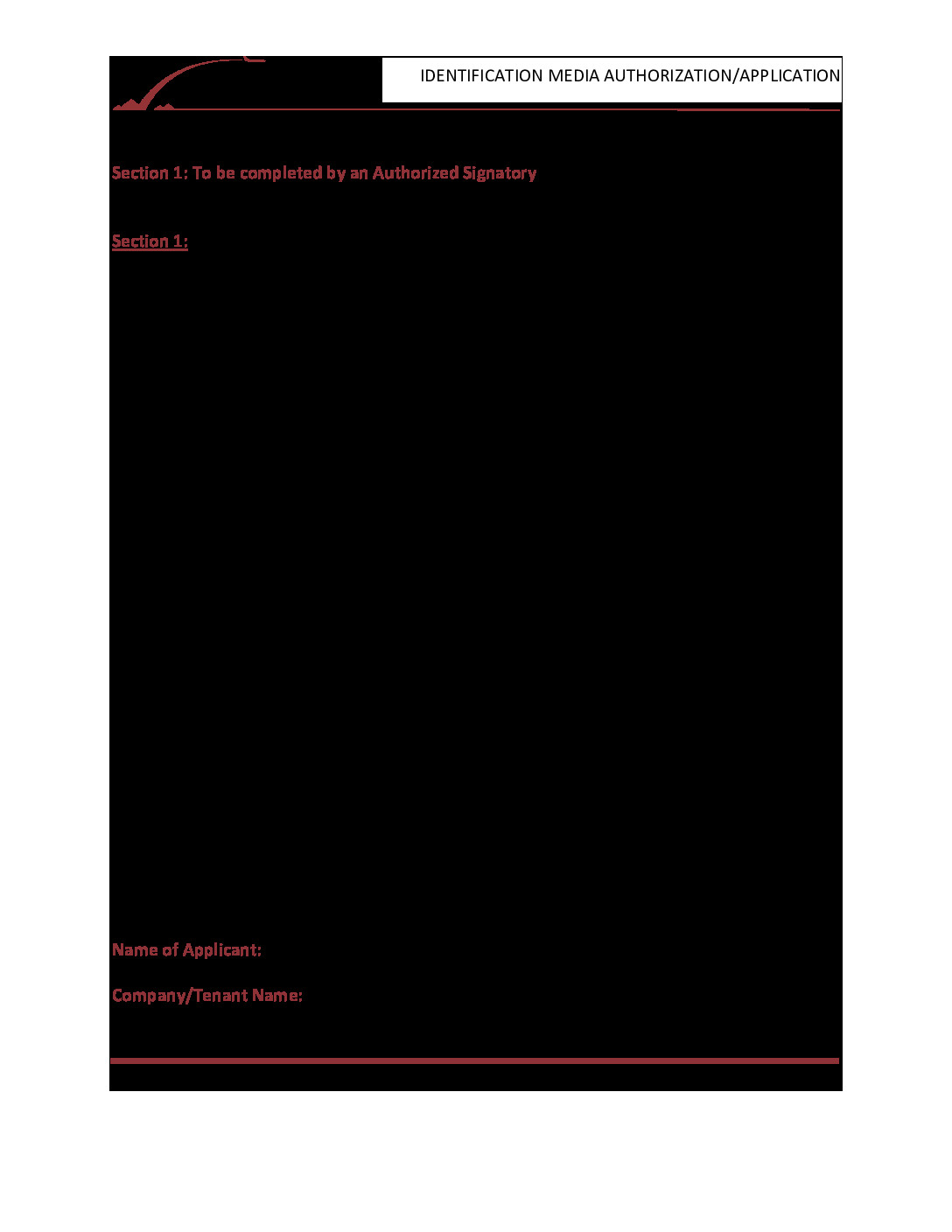 Badge Authorization Application 1 of 2 Fillable / Fly Tucson