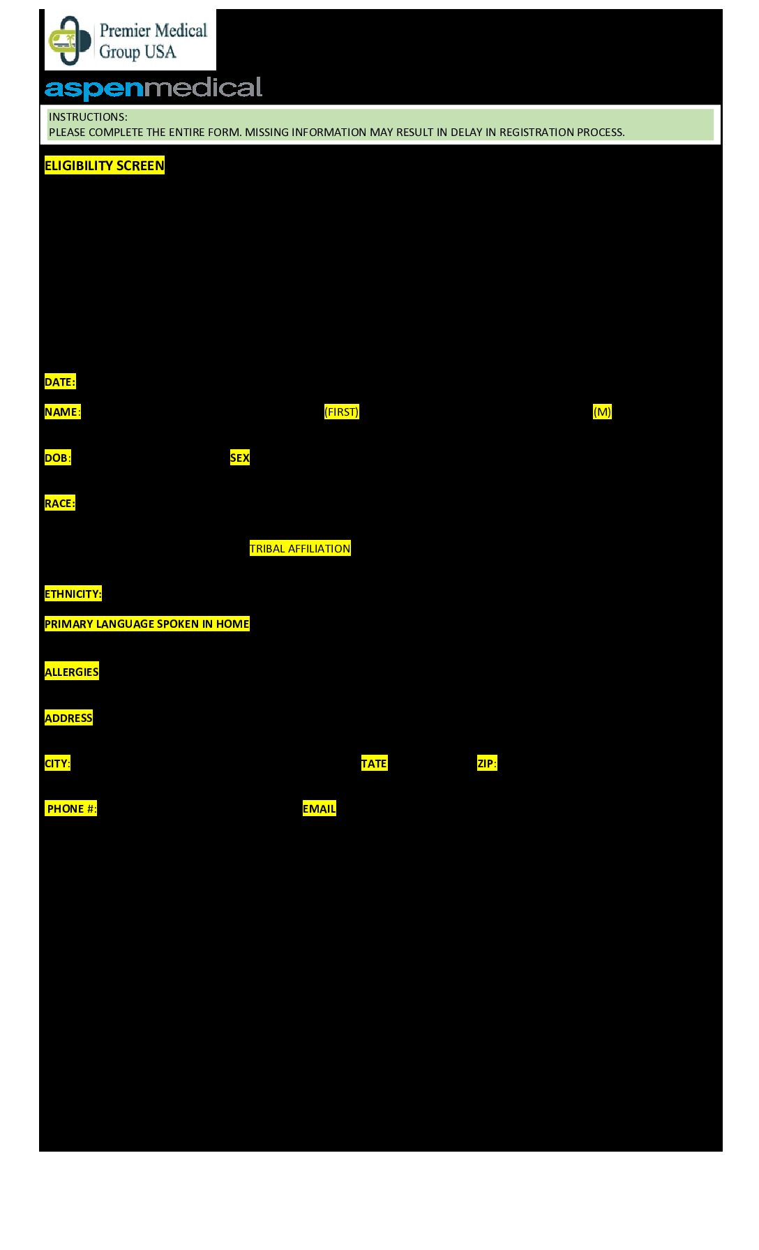 PMG registration and consent form / Fly Tucson
