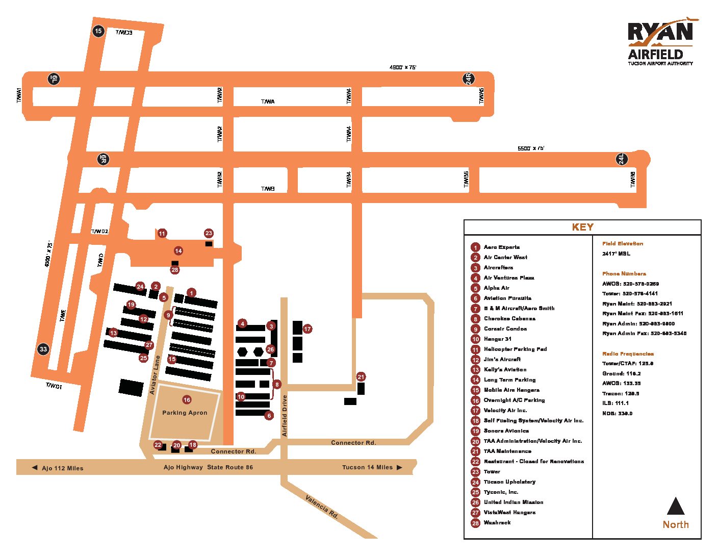 Ryan Airfield Map 3_17 / Fly Tucson