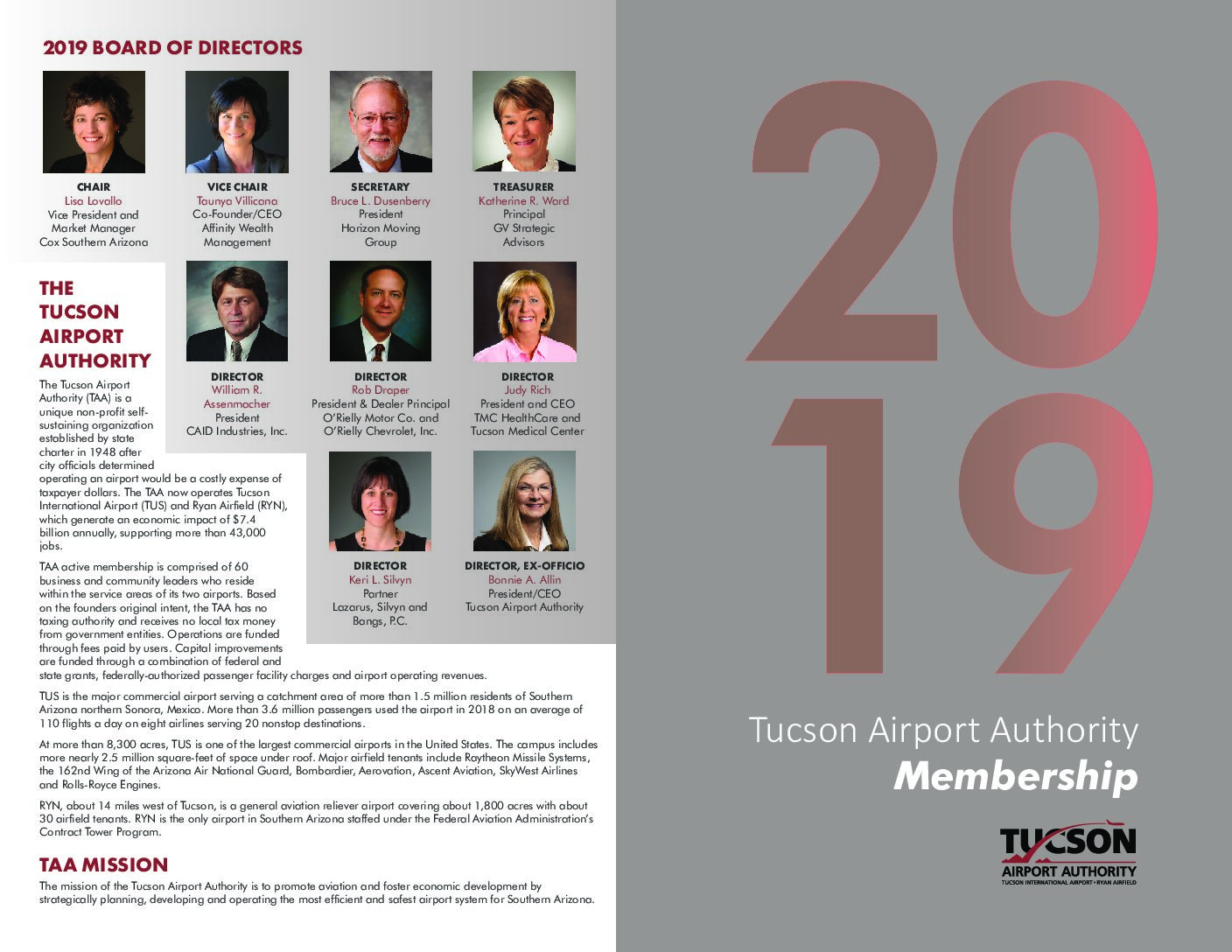 TAA 2019 Membership Brochure / Fly Tucson