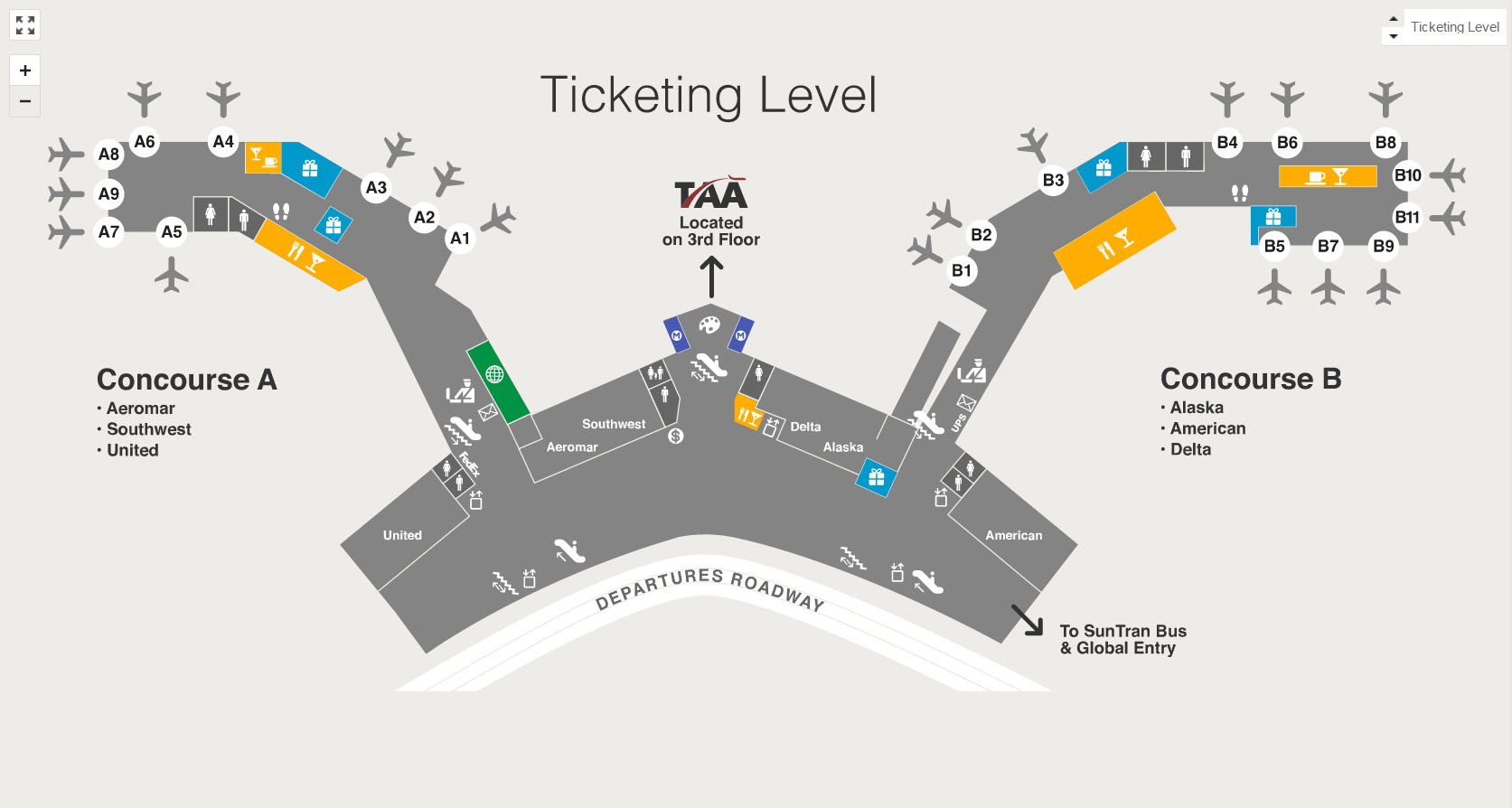 TUS Terminal Map Icon / Fly Tucson