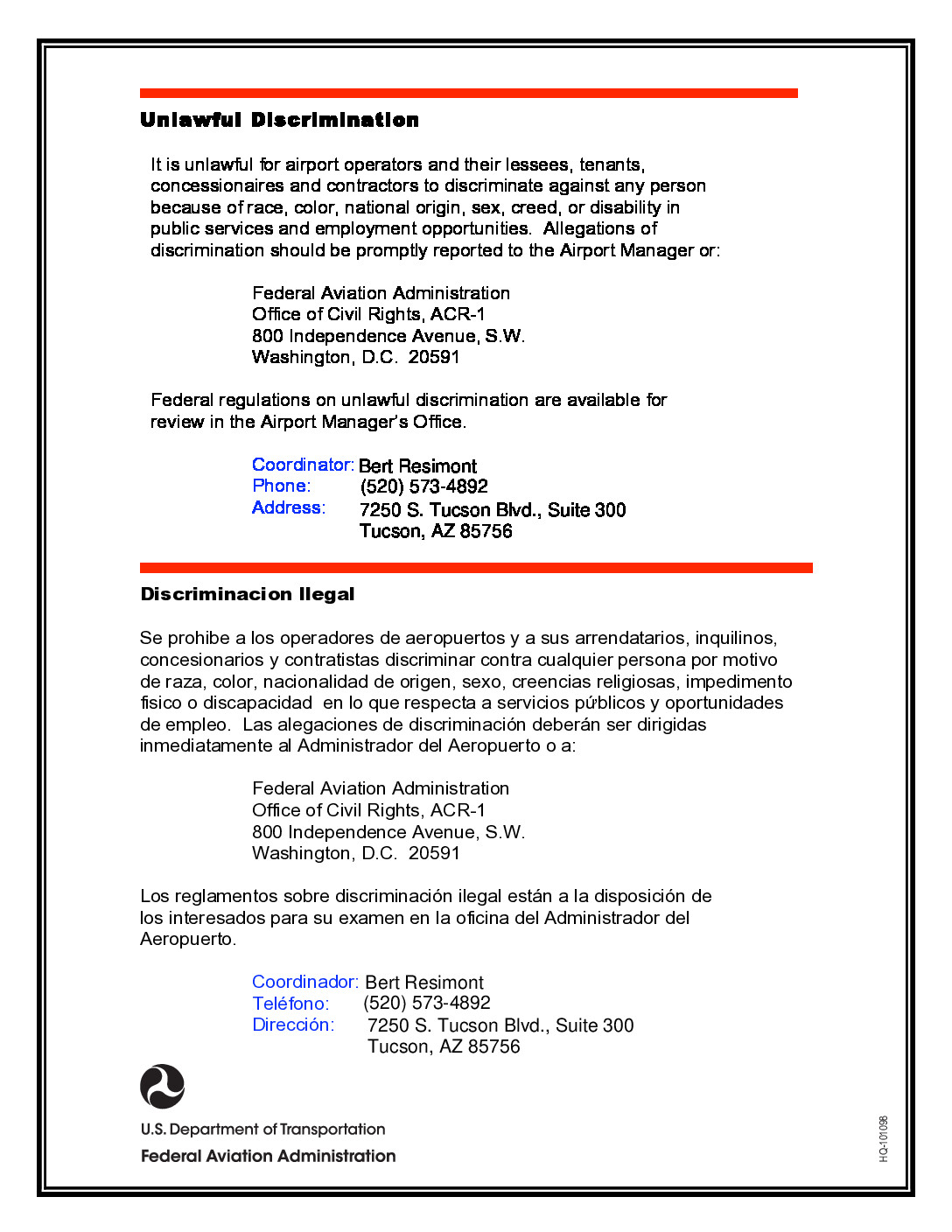 Title VI Poster 06-2022 / Fly Tucson